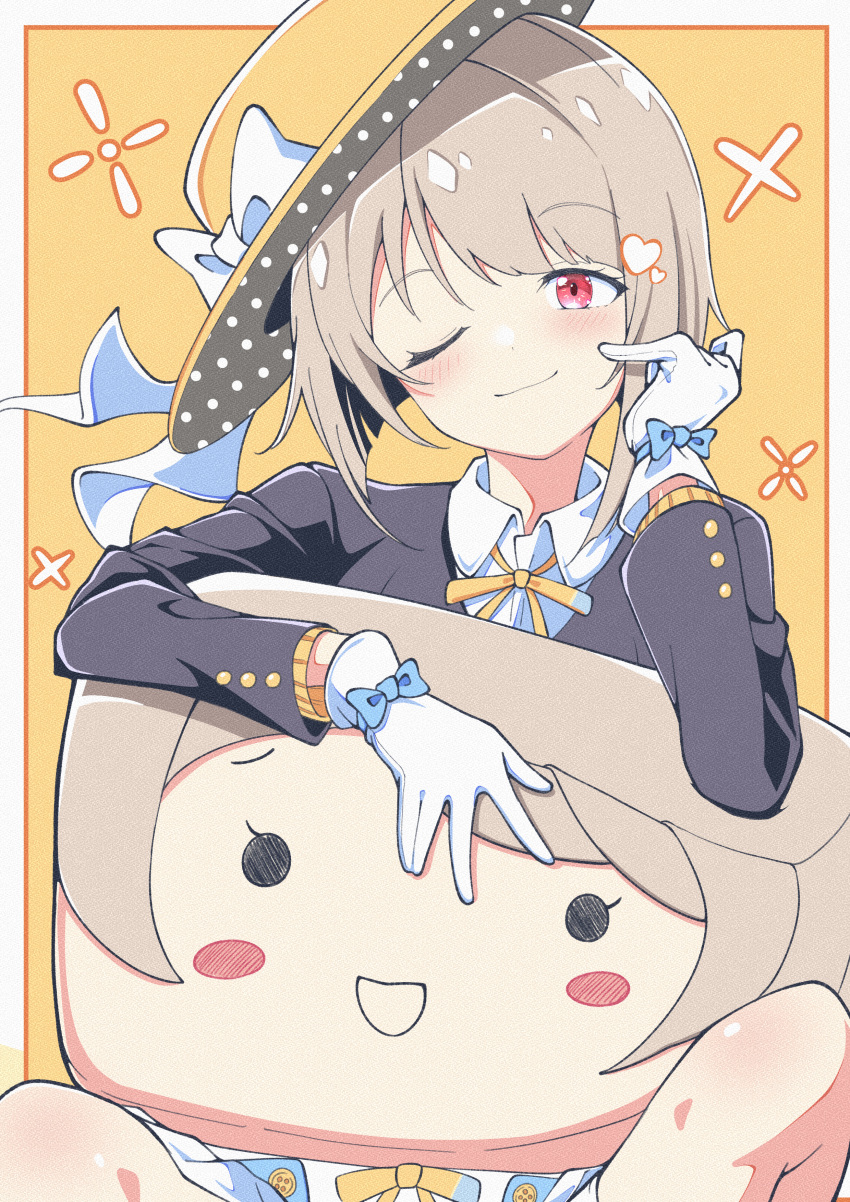 Safebooru - 1girl :d ;) absurdres black jacket blazer blush blush stickers bob cut character ...