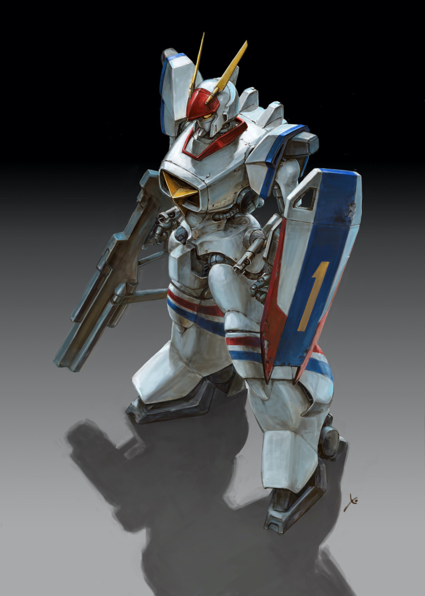 Safebooru - arm shield beam rifle commentary request d-1 energy gun ...