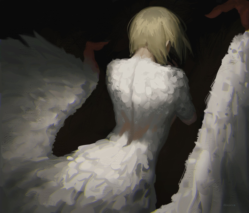 Safebooru - 1girl atoroux back blonde hair body fur centauroid chimera ...