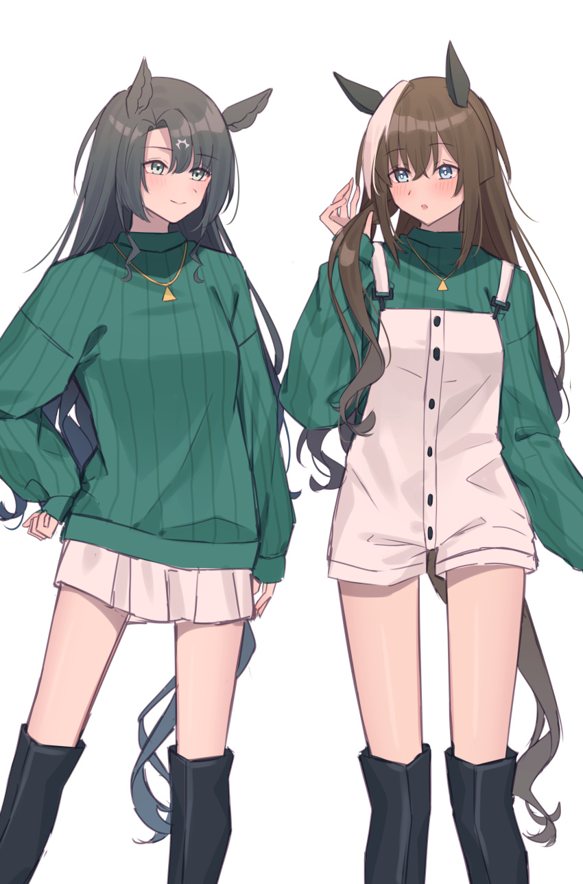 Safebooru - 2girls absurdres alternate costume alternate hair length alternate hairstyle animal ...