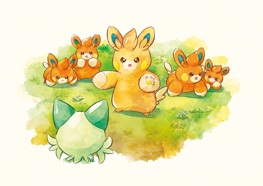 Safebooru - :o bright pupils brown eyes commentary request day grass highres no humans official ...