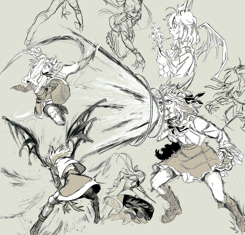 Safebooru - 1girl 2girls anisphia wynn palettia boots breath weapon ...