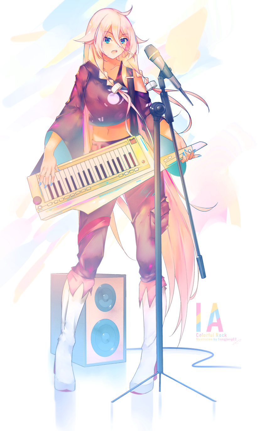 Safebooru - 1girl absurdres artist name black pants black shirt blonde ...