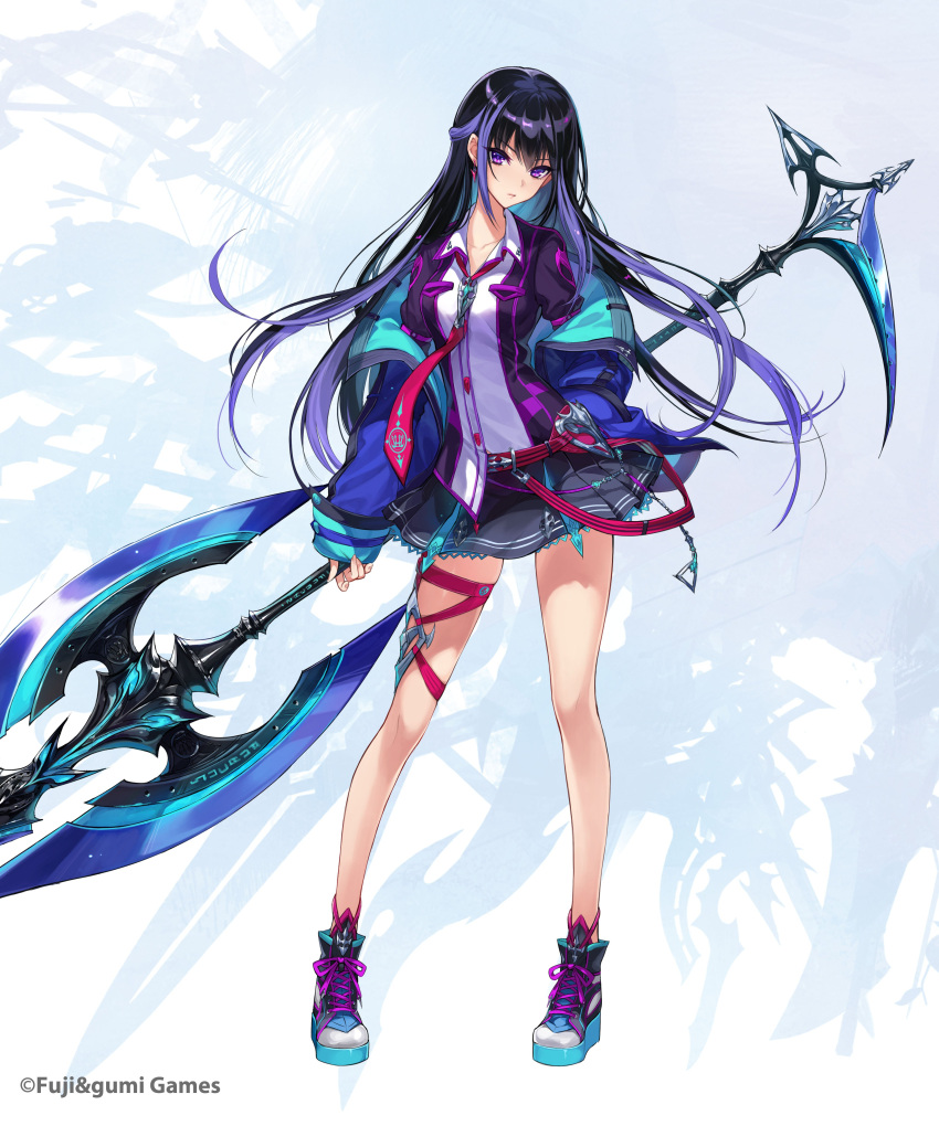 Safebooru 1girl Absurdres Belt Blue Hair Boots Closed Mouth Forcas 8174