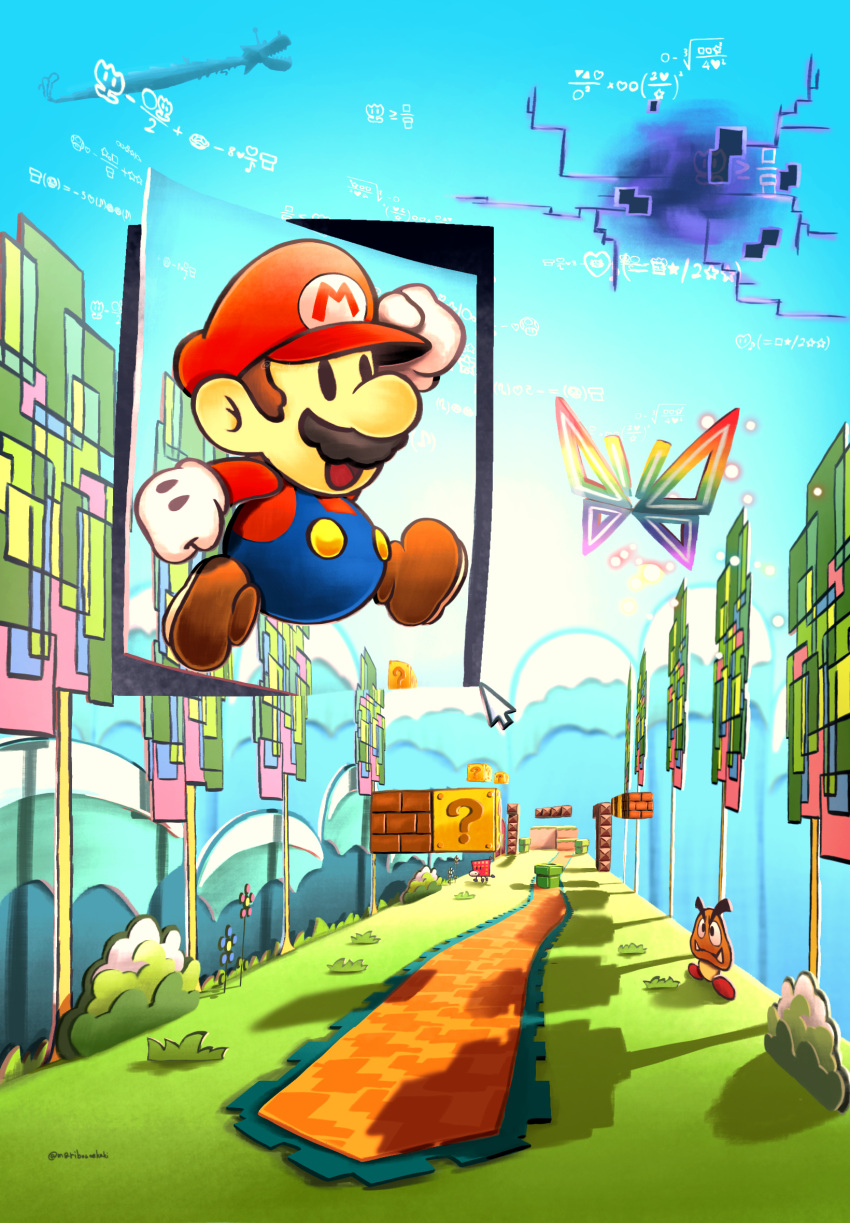 Safebooru - 1boy 1girl blue overalls brown hair bug butterfly facial ...