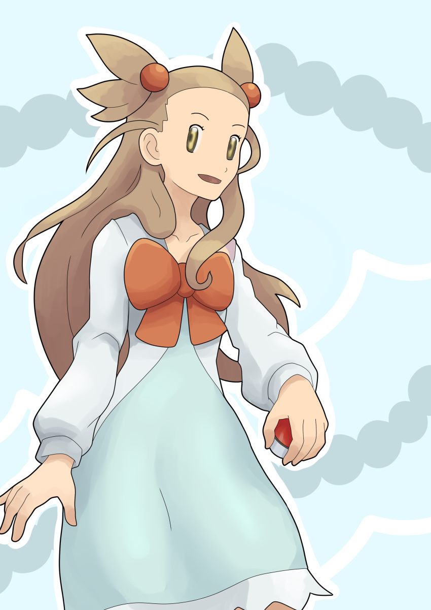 Safebooru - 1girl absurdres blue background brown eyes brown hair ...