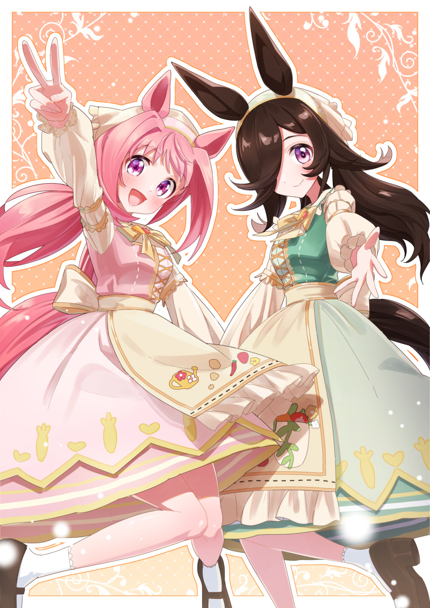 Safebooru - 2girls absurdres alternate costume animal ears blush breasts closed mouth commentary ...