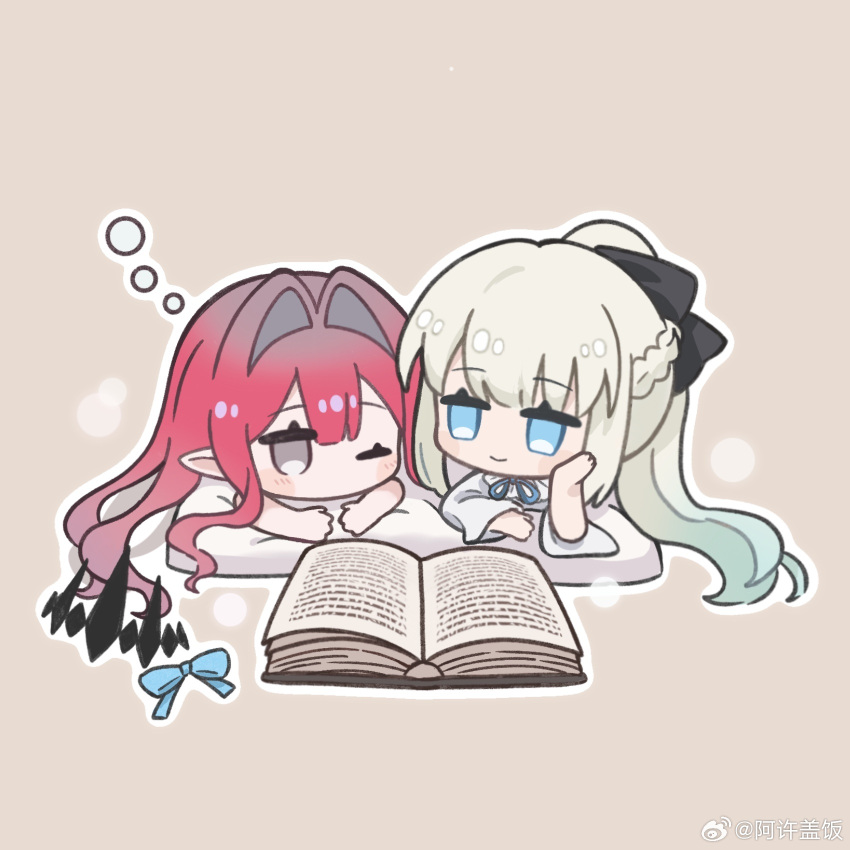 Safebooru - 2girls baobhan sith (fate) blue eyes blush book chibi fate ...
