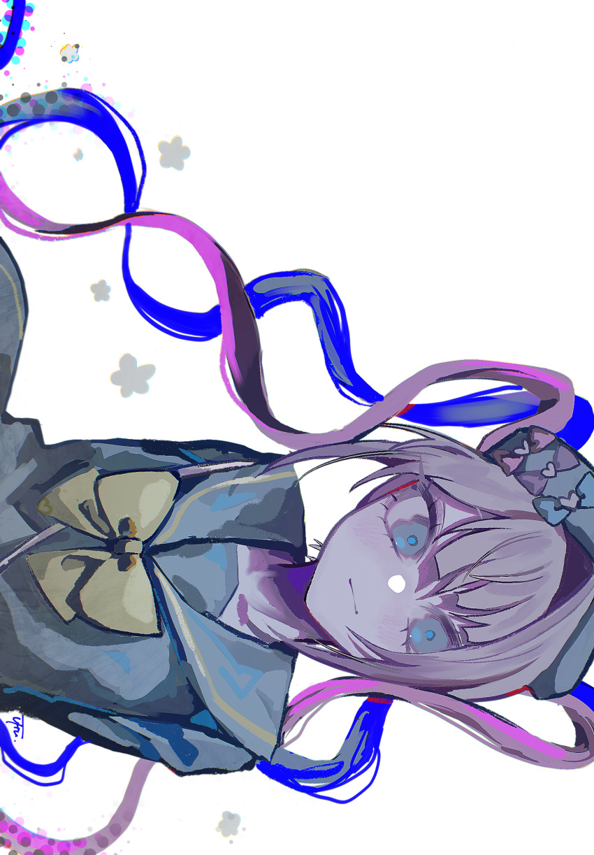 Safebooru - 1girl beret blonde hair blue bow blue eyes blue hair blue hat bow chouzetsusaikawa ...