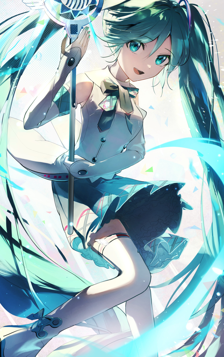 Safebooru - 1girl absurdly long hair absurdres aqua eyes aqua hair ...