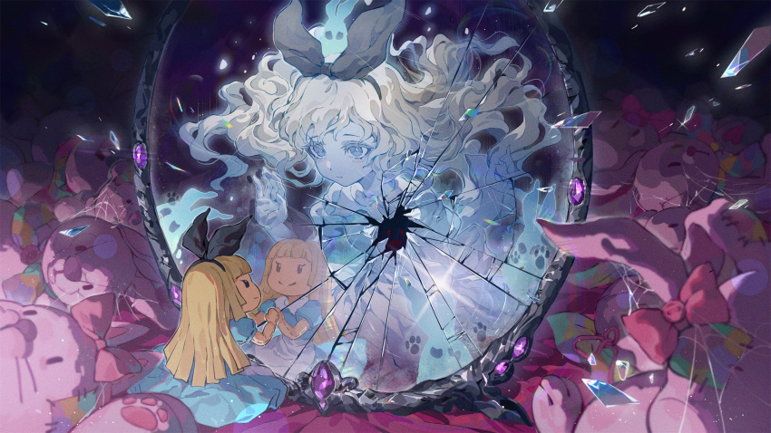 Safebooru - alice (alice in wonderland) alice in wonderland black ribbon blonde hair blue dress ...