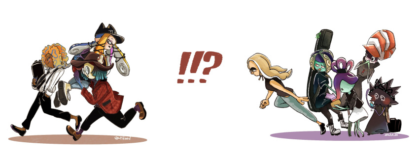 Safebooru - !? 6+girls aachin (splatoon) baseball cap bibi (splatoon ...