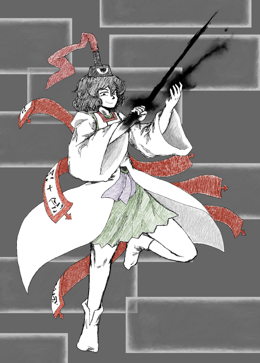 Safebooru - 1other androgynous black eyes black hair black hat closed ...