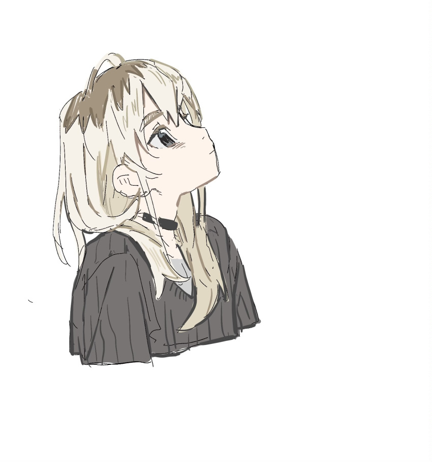 Safebooru 1girl Black Choker Black Shirt Choker Closed Mouth 7642