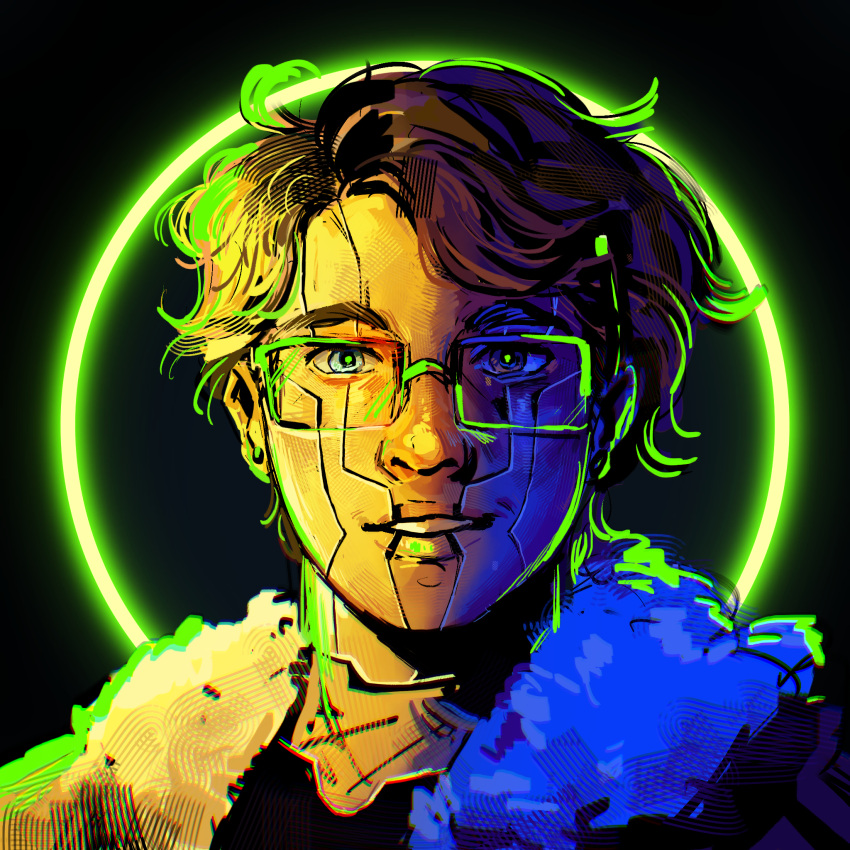 Safebooru - 1boy android black background blue light brown hair ...