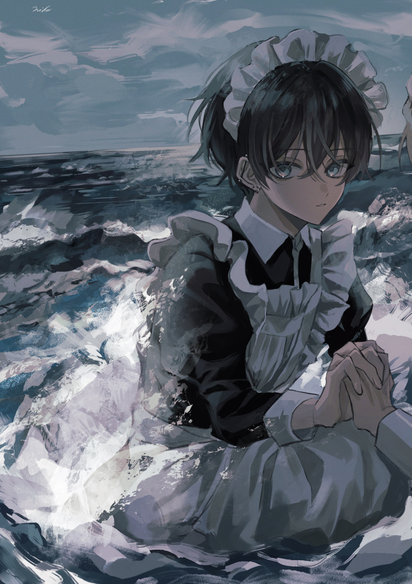 Safebooru - 2boys absurdres beach black hair commentary request ear ...