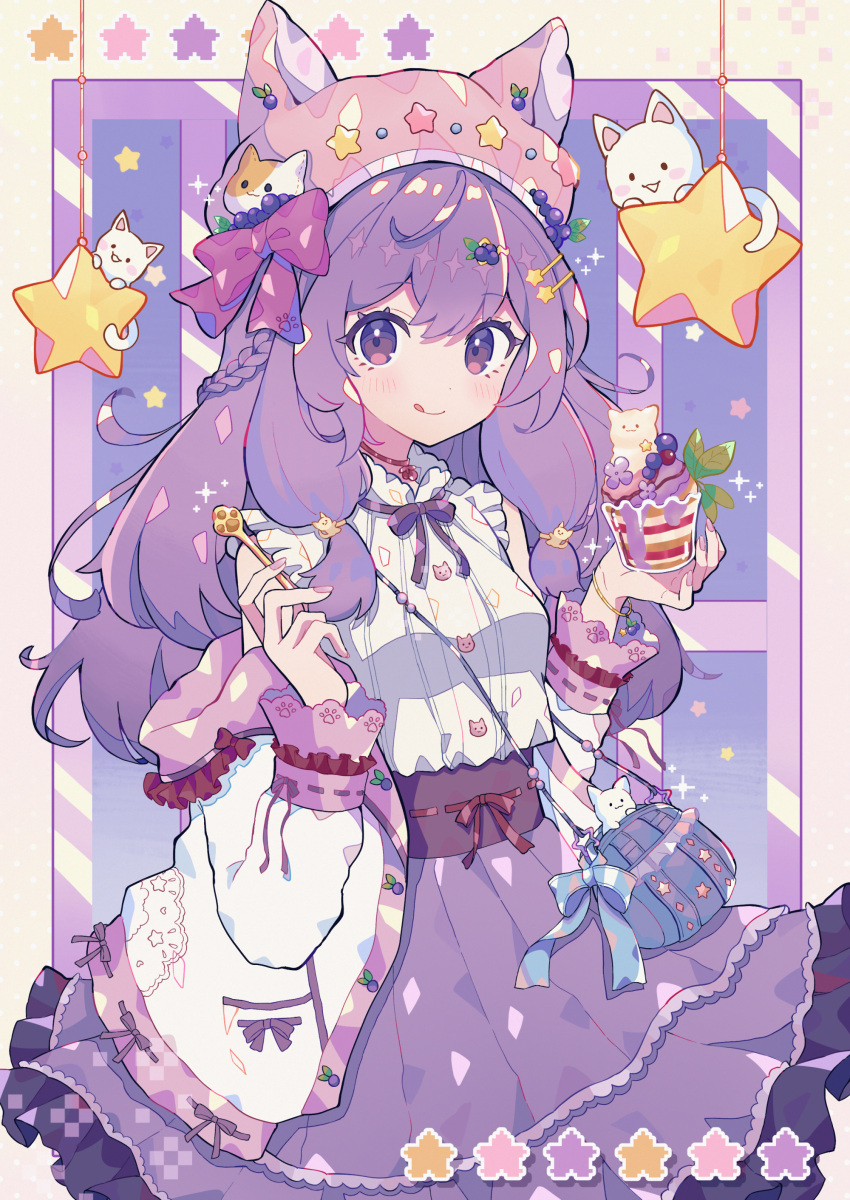 Safebooru - 1girl :3 absurdres cat food haru (haruxxe) highres ice ...