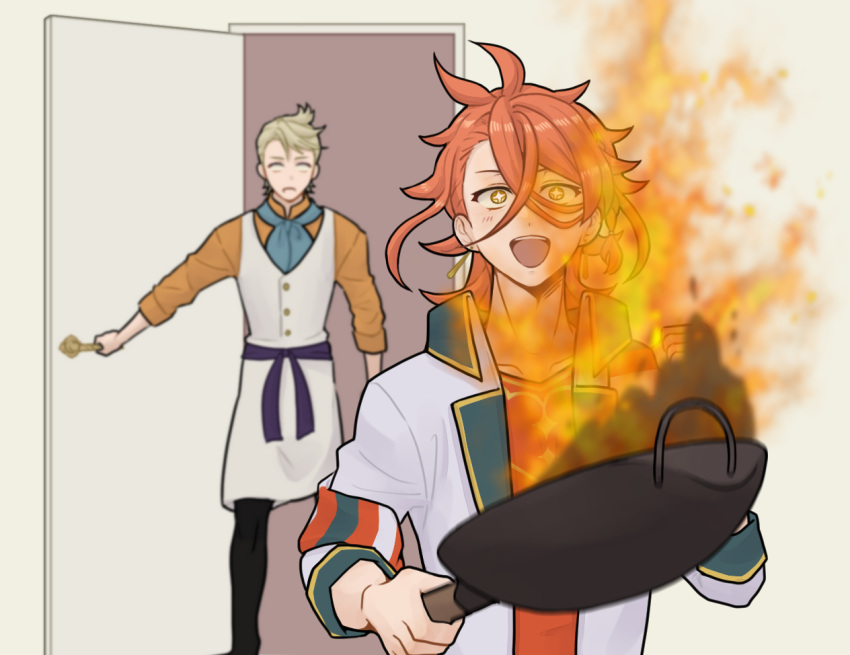 Safebooru - 2boys antenna hair blonde hair bunet (fire emblem) earrings ...