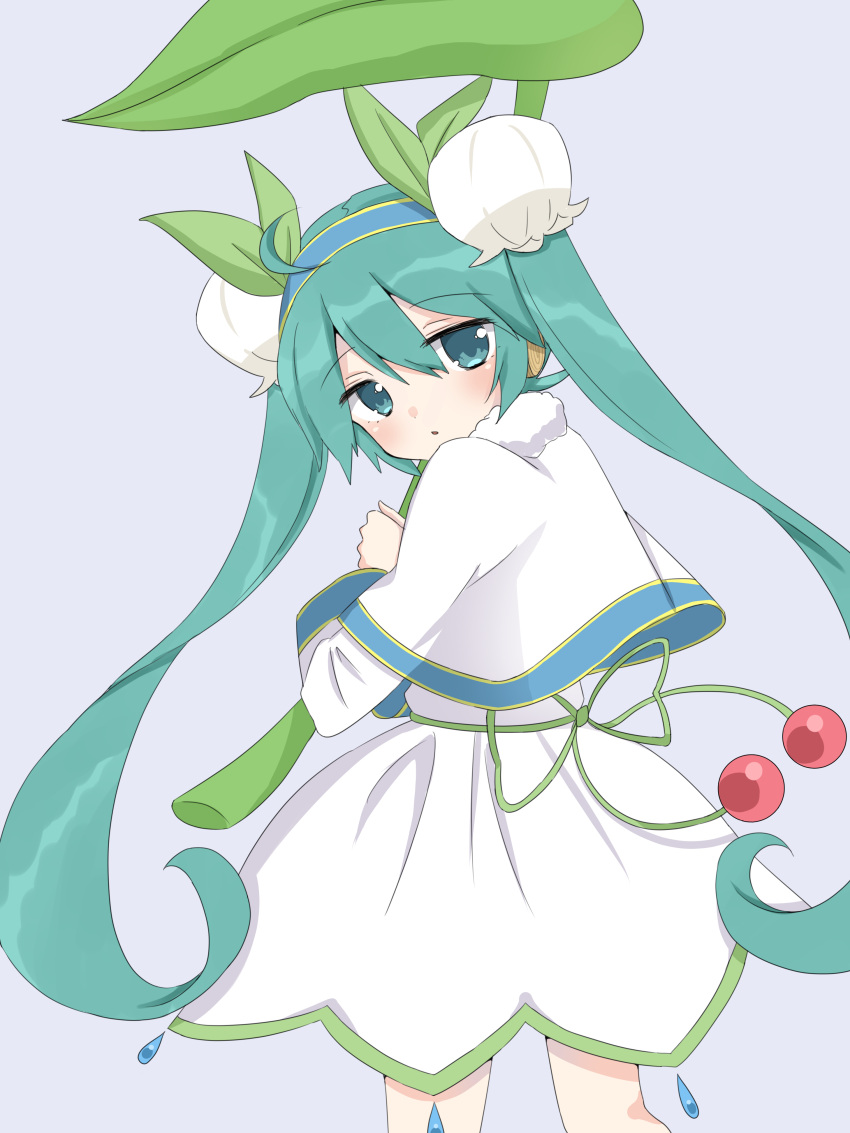Safebooru - 1girl absurdres blue eyes blue hair blush capelet dress ...
