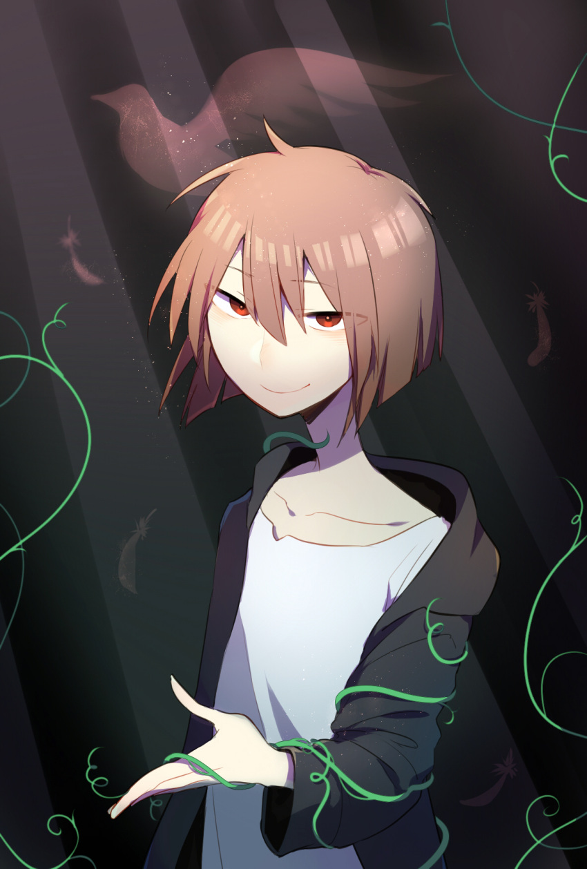Safebooru - 1boy black jacket brown hair closed mouth commentary request eyes visible through ...