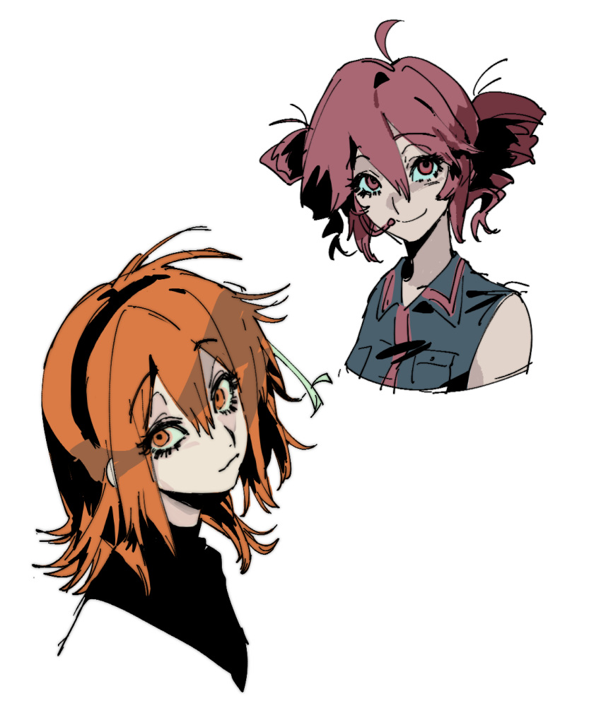 Safebooru - 2girls a.i. voice adachi rei ahoge black hairband black shirt chinese commentary ...