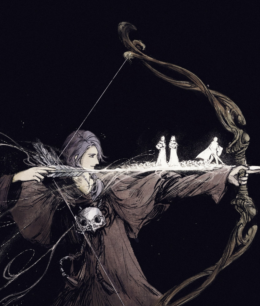 Safebooru - 1boy adventurer (ff14) arrow (projectile) black background ...