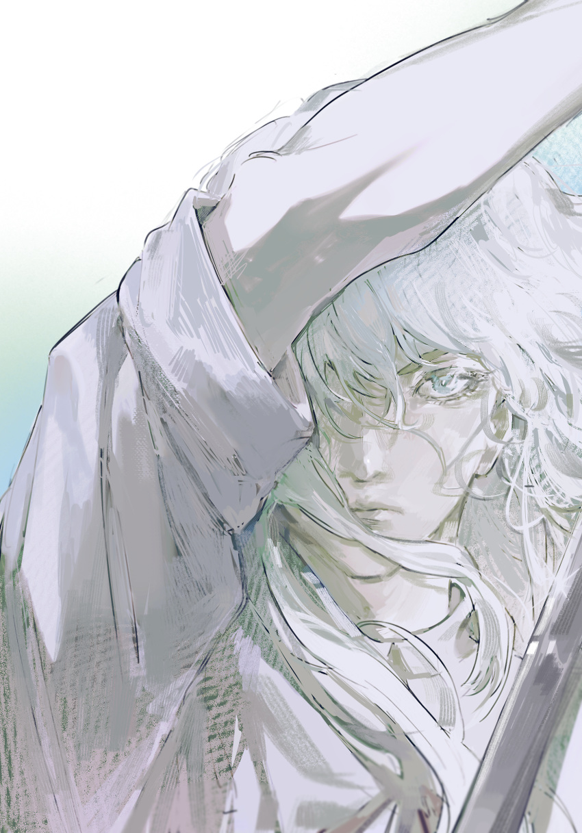 Safebooru - 1boy androgynous arm up berserk blue eyes breathtaking699 ...