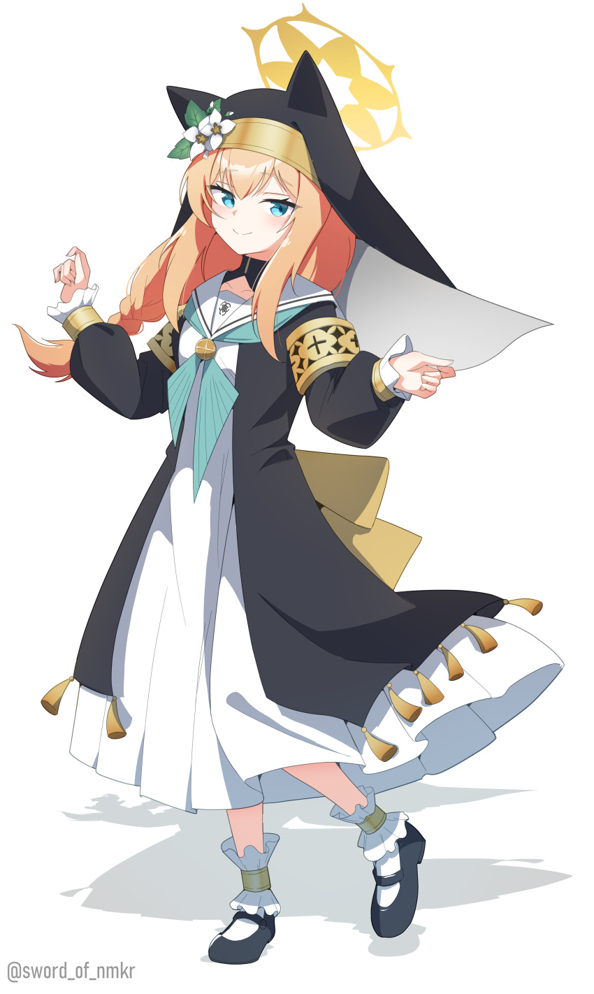 Safebooru - 1girl absurdres ankle wrap aqua neckerchief artist name black coat black footwear ...