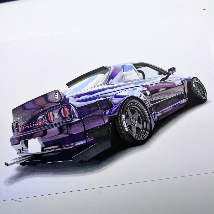 Safebooru - absurdres car colored pencil (medium) english commentary ...