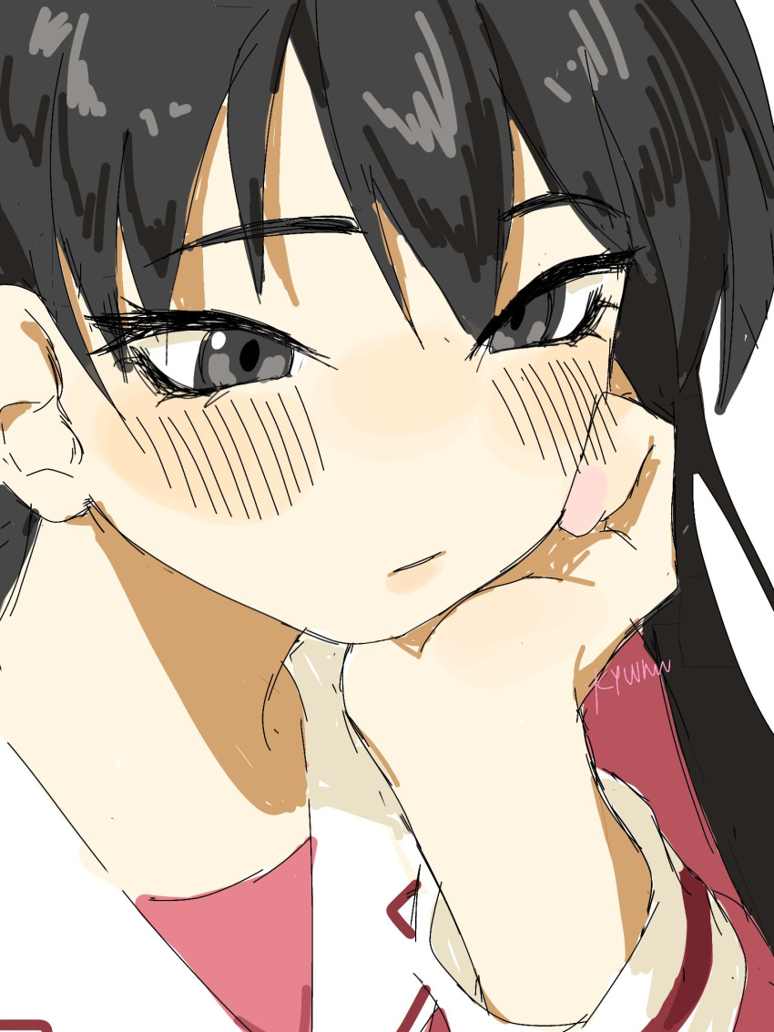 Safebooru - 1girl arm support azumanga daioh azumanga daioh's school uniform black eyes black ...