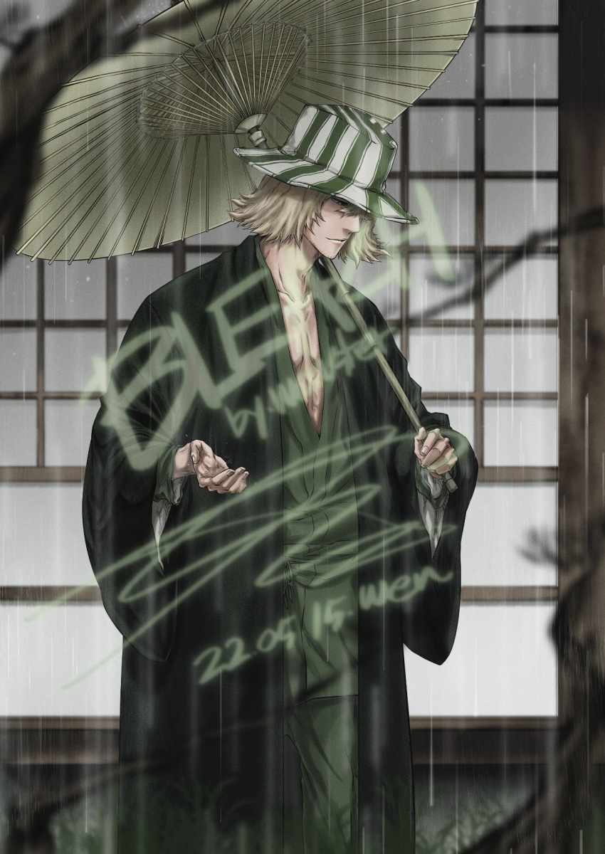 Safebooru - 1boy 2022 artist name beard stubble bleach blonde hair ...