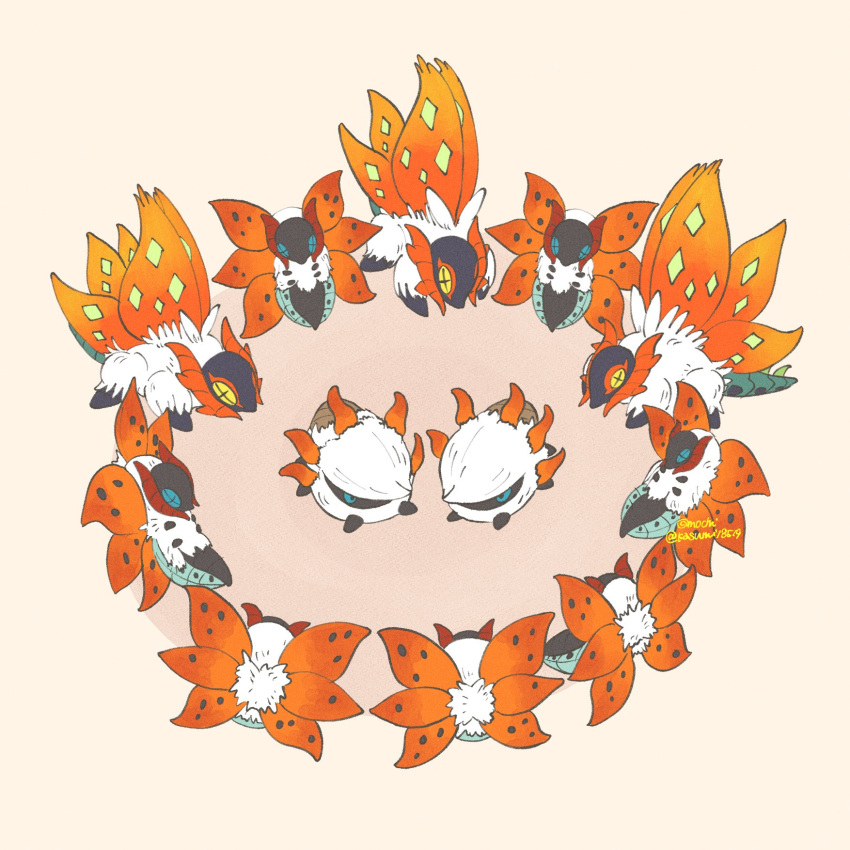 Safebooru - + + blue eyes bug full body highres horns larvesta moth ...