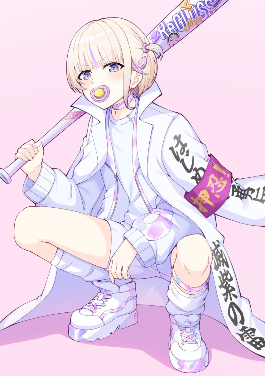 Safebooru 1girl Absurdres Baseball Bat Blonde Hair Choker Coat Coat 9569