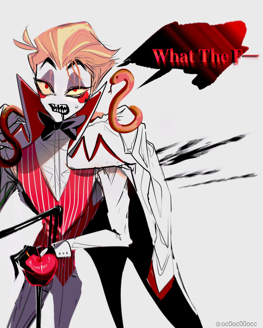 Safebooru - 1boy blonde hair blush stickers cane demon boy formal hair ...