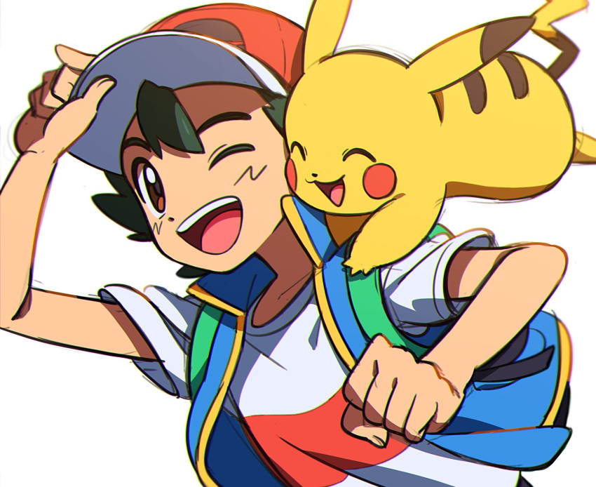 Safebooru - 1boy ^ ^ ash ketchum backpack bag baseball cap black hair ...