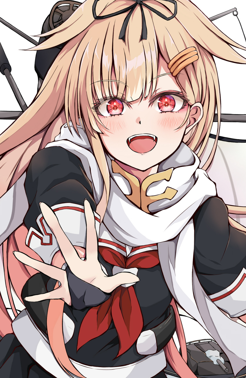 Safebooru - 1girl black gloves black ribbon black serafuku black skirt blonde hair blush dairyo3 ...