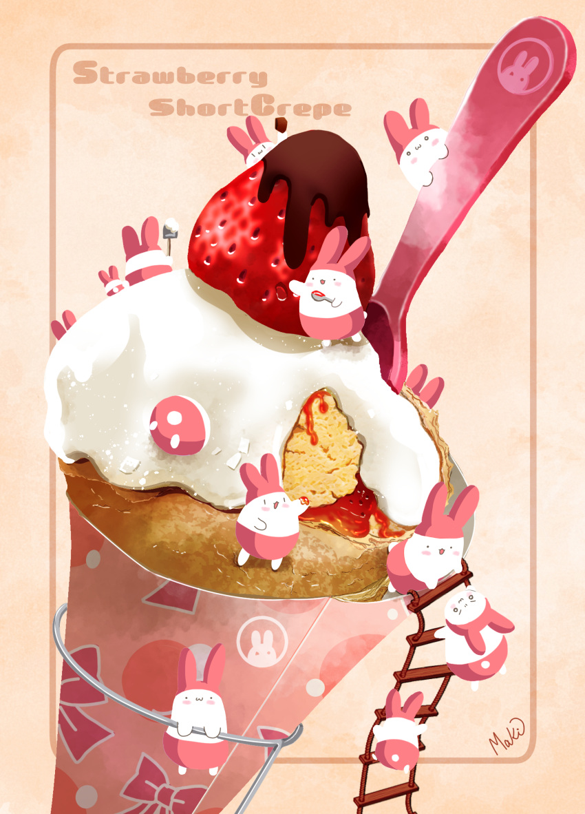 Safebooru - :3 absurdres chocolate strawberry crepe food food focus ...