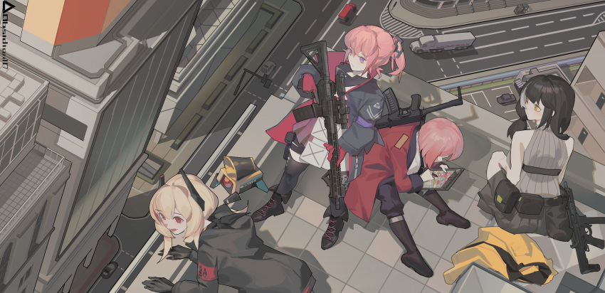 Safebooru - 4girls ar-15 armband as val assault rifle banana (girls ...