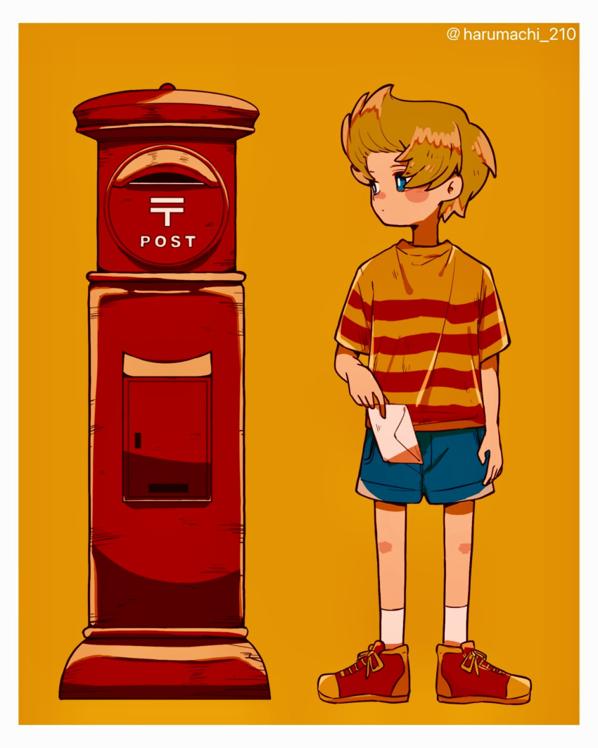 Safebooru - 1boy absurdres blonde hair blue eyes child envelope full ...