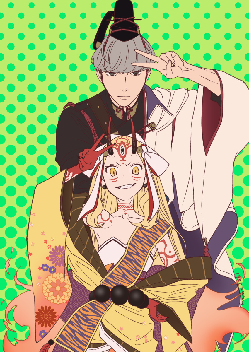 Safebooru - 1boy 1girl absurdres blonde hair expressionless facial mark ...