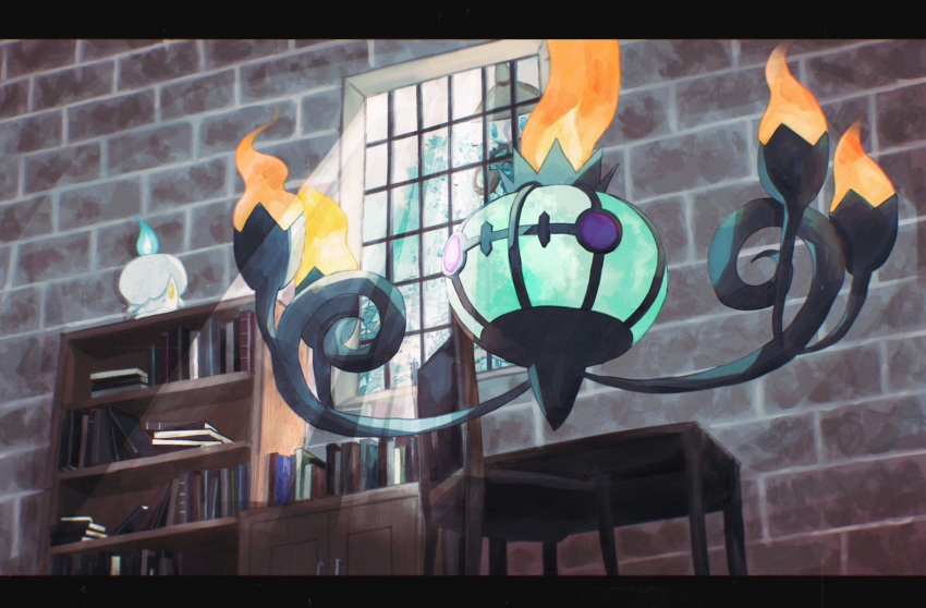 Safebooru - animate object blue fire candle chandelier chandelure fire ...