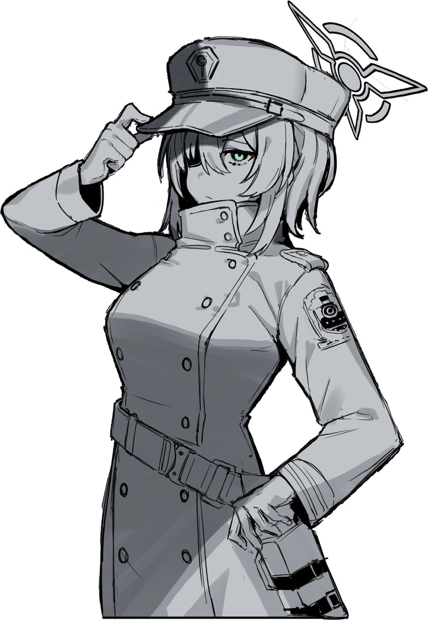 Safebooru - 1girl blue archive breasts buttons closed mouth coat gloves ...