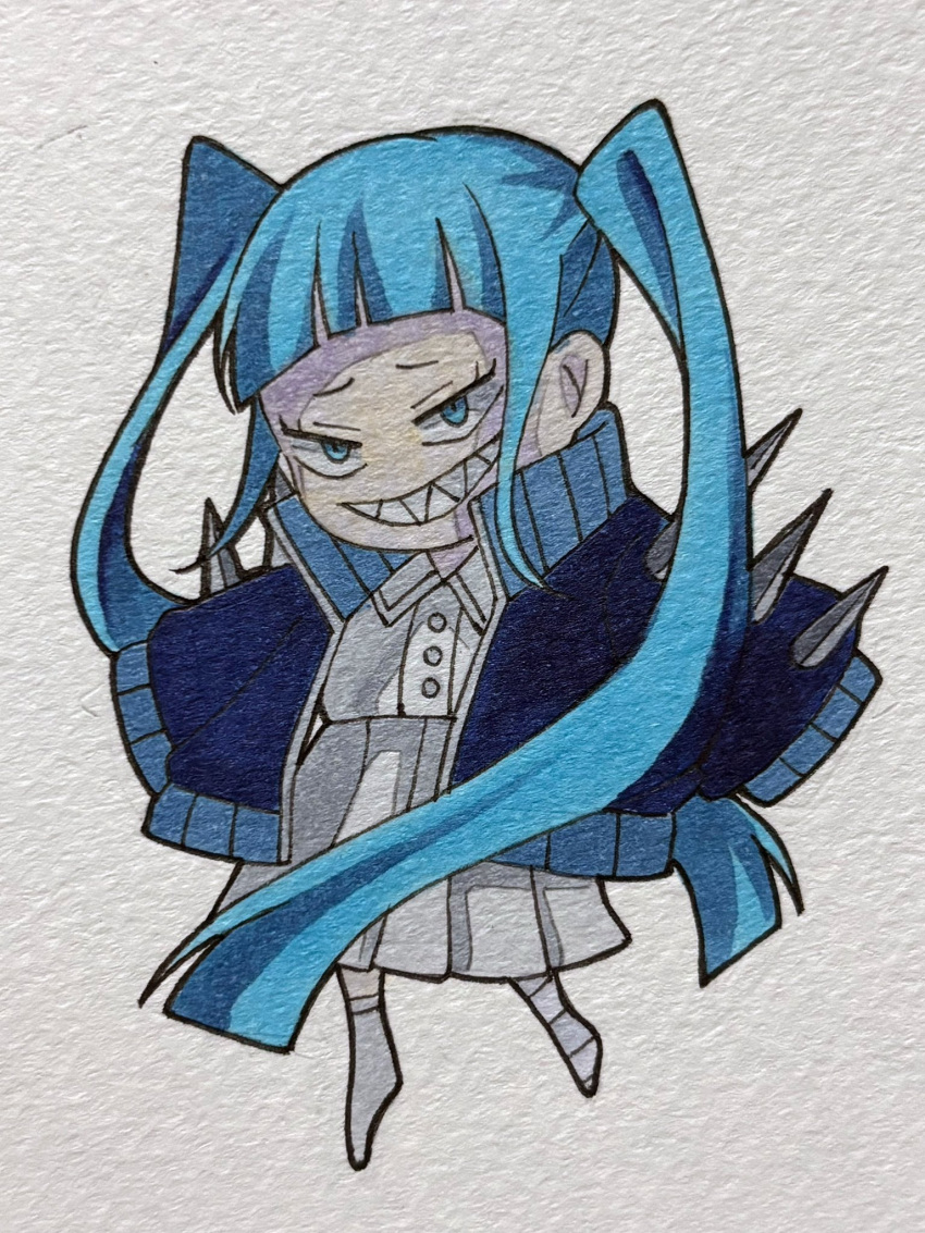 Safebooru - 1girl ado (utaite) blue eyes blue hair blue jacket chibi ...