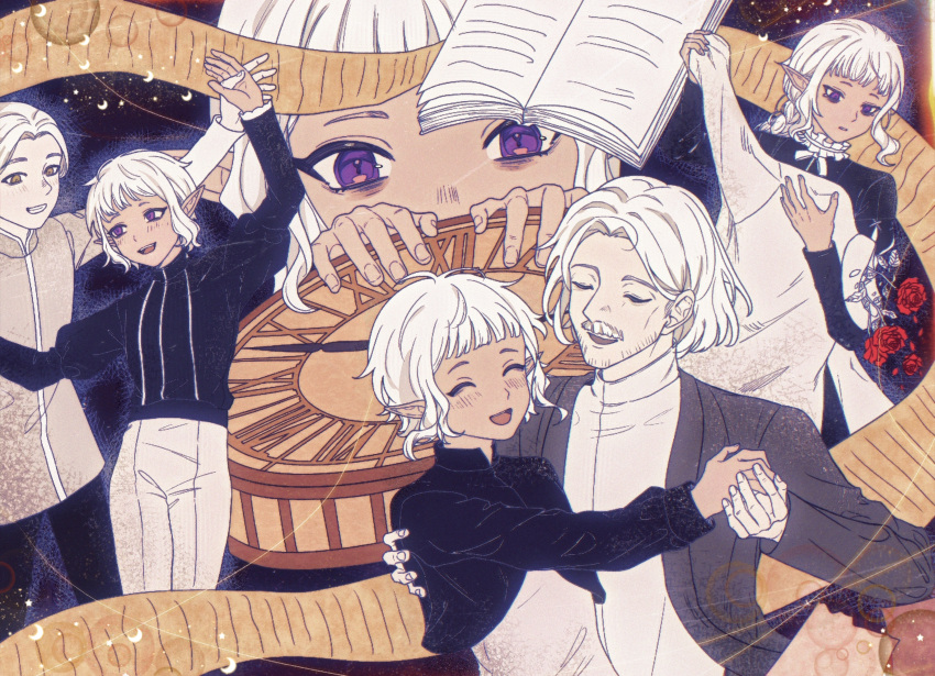 Safebooru - 2boys :d ^ ^ absurdres age progression androgynous black ...
