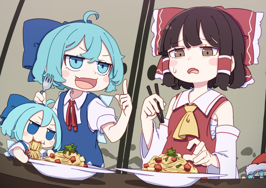 Safebooru - 2girls absurdres ascot blue bow blue dress blue eyes blue ...