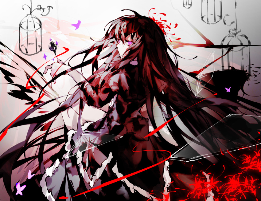 Safebooru - 1girl absurdres akemi homura akemi homura (black dress) birdcage black dress black ...