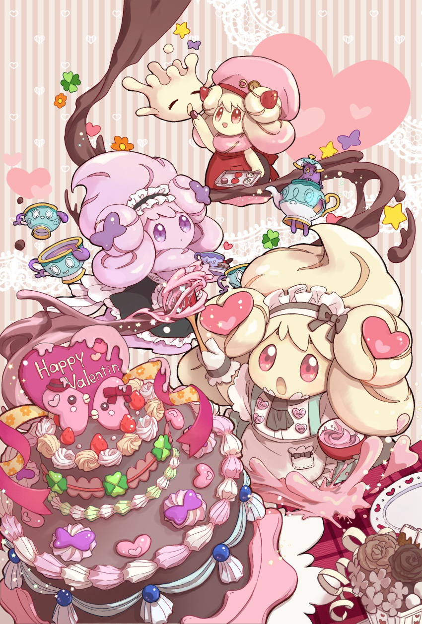 Safebooru - :d :o alcremie apron cake clothed pokemon commentary ...
