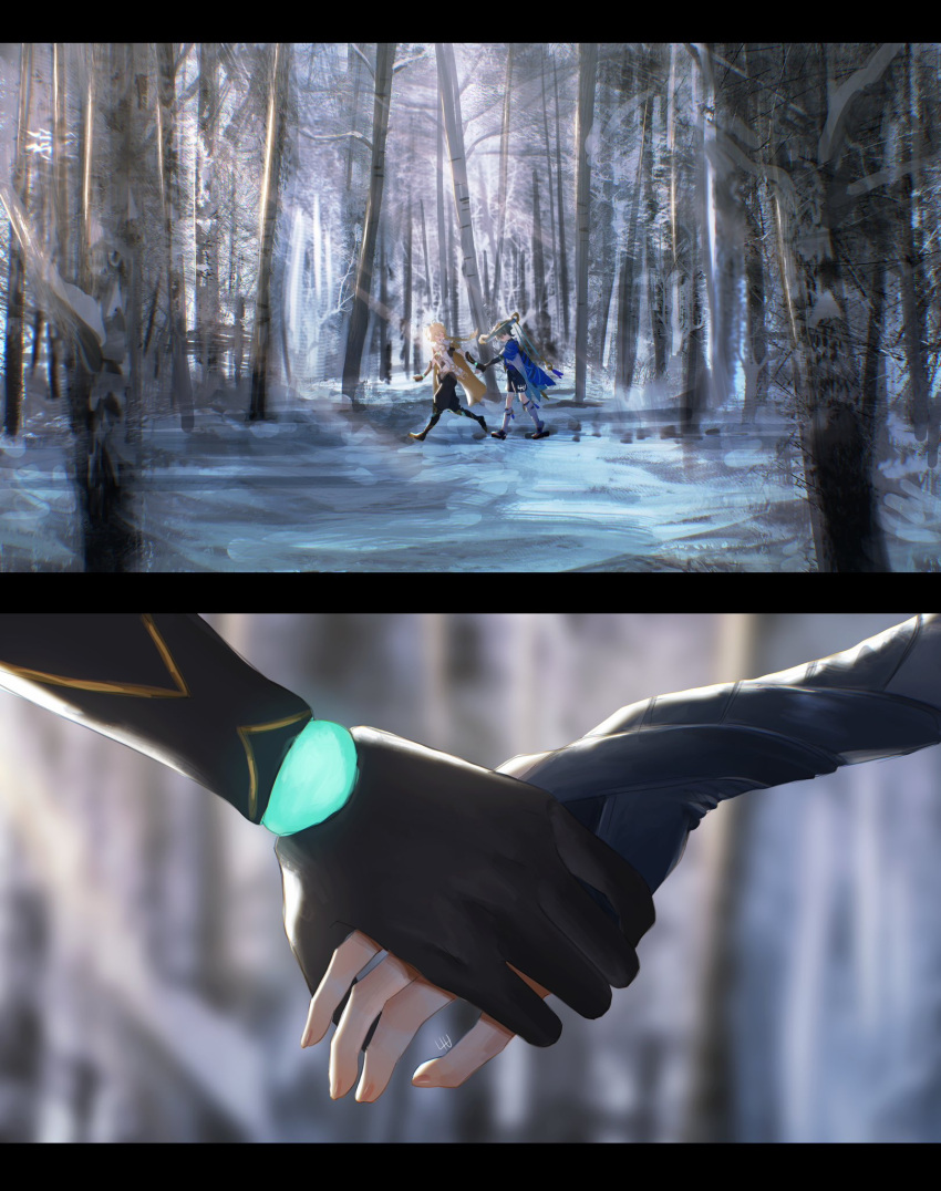 Safebooru - 2boys 4the2ofus aether (genshin impact) ahoge arm armor armor baggy pants belt black ...