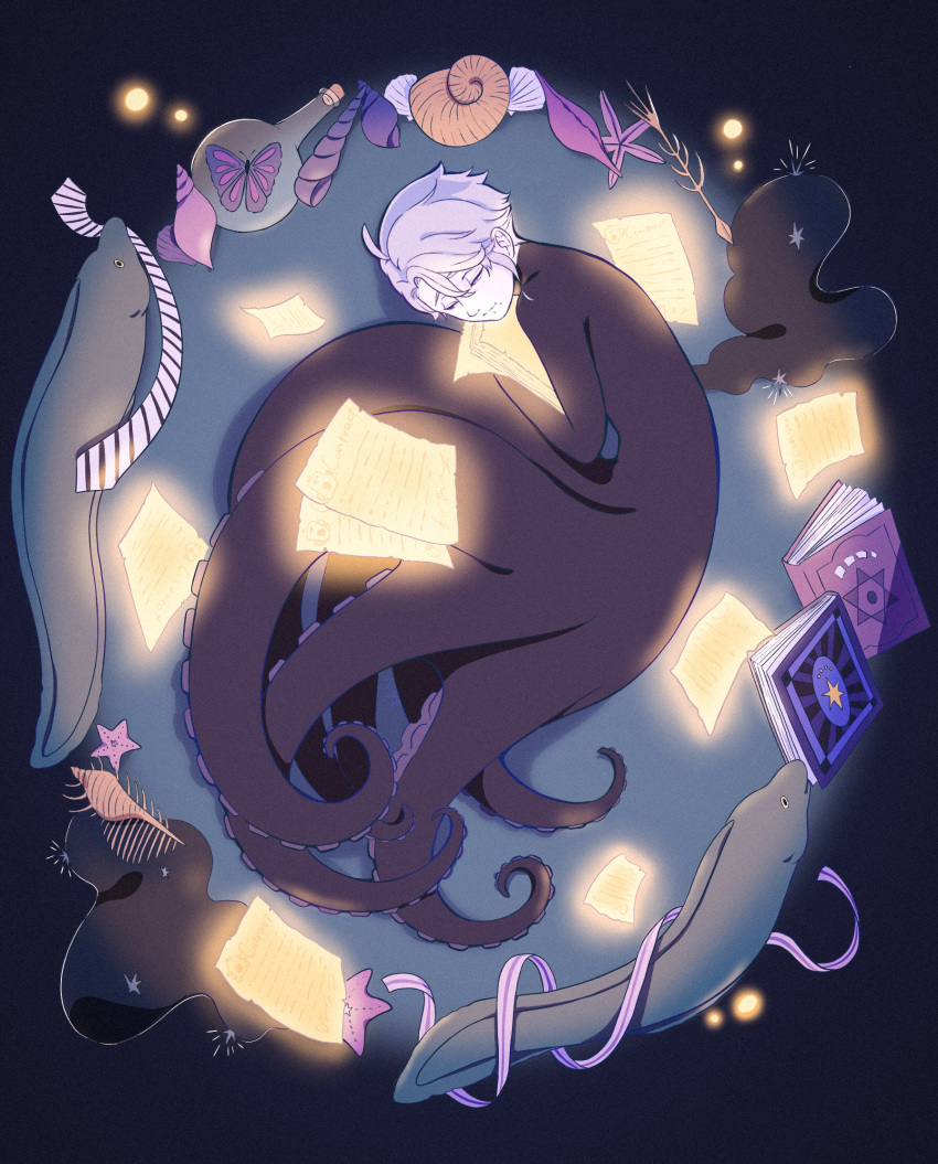 Safebooru - 1boy animal animalization azul ashengrotto closed eyes eel ...
