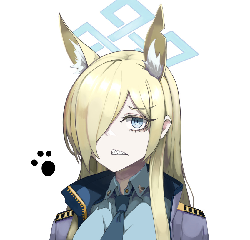 Safebooru - 1girl absurdres ajw0823 animal ears blue archive blue eyes clenched teeth commentary ...